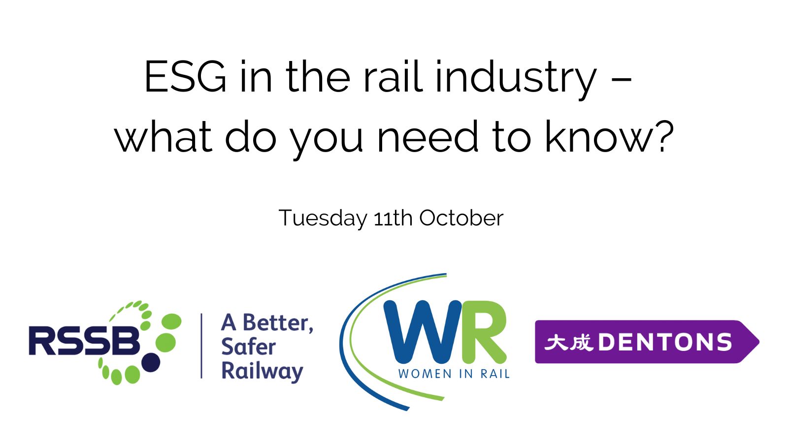 WR London & Dentons: ESG in the Rail Industry - Women in Rail